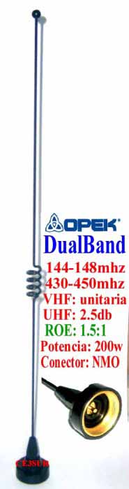 ANTENA MOVIL DUALBAND DB2 OPEK – Electroradio